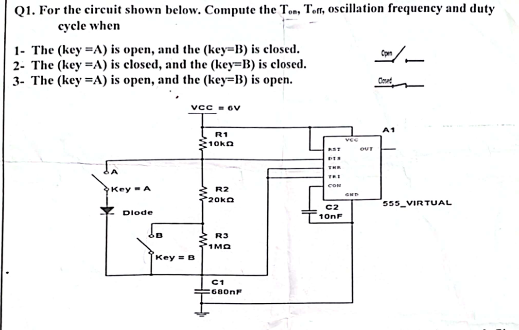 Solved Q1. ﻿For the circuit shown below. Compute the T_(on | Chegg.com