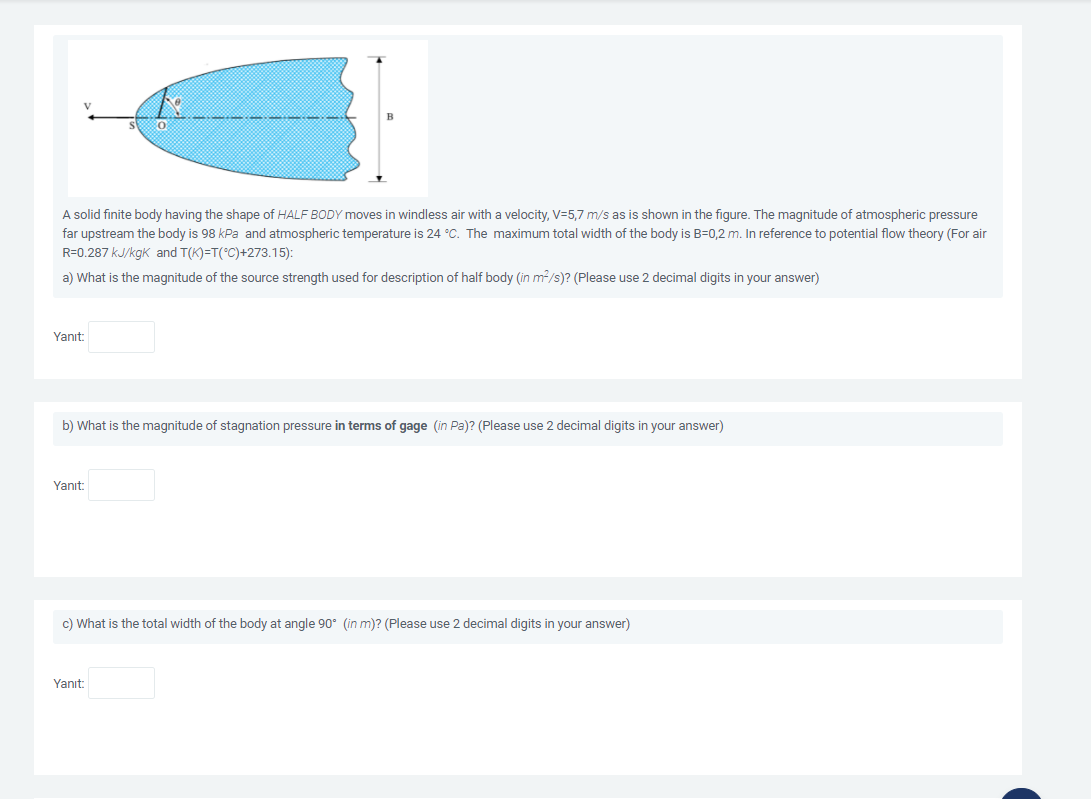 Solved A solid finite body having the shape of HALF BODY | Chegg.com