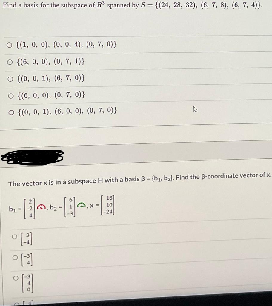 Solved Find a basis for the subspace of R3 spanned by | Chegg.com