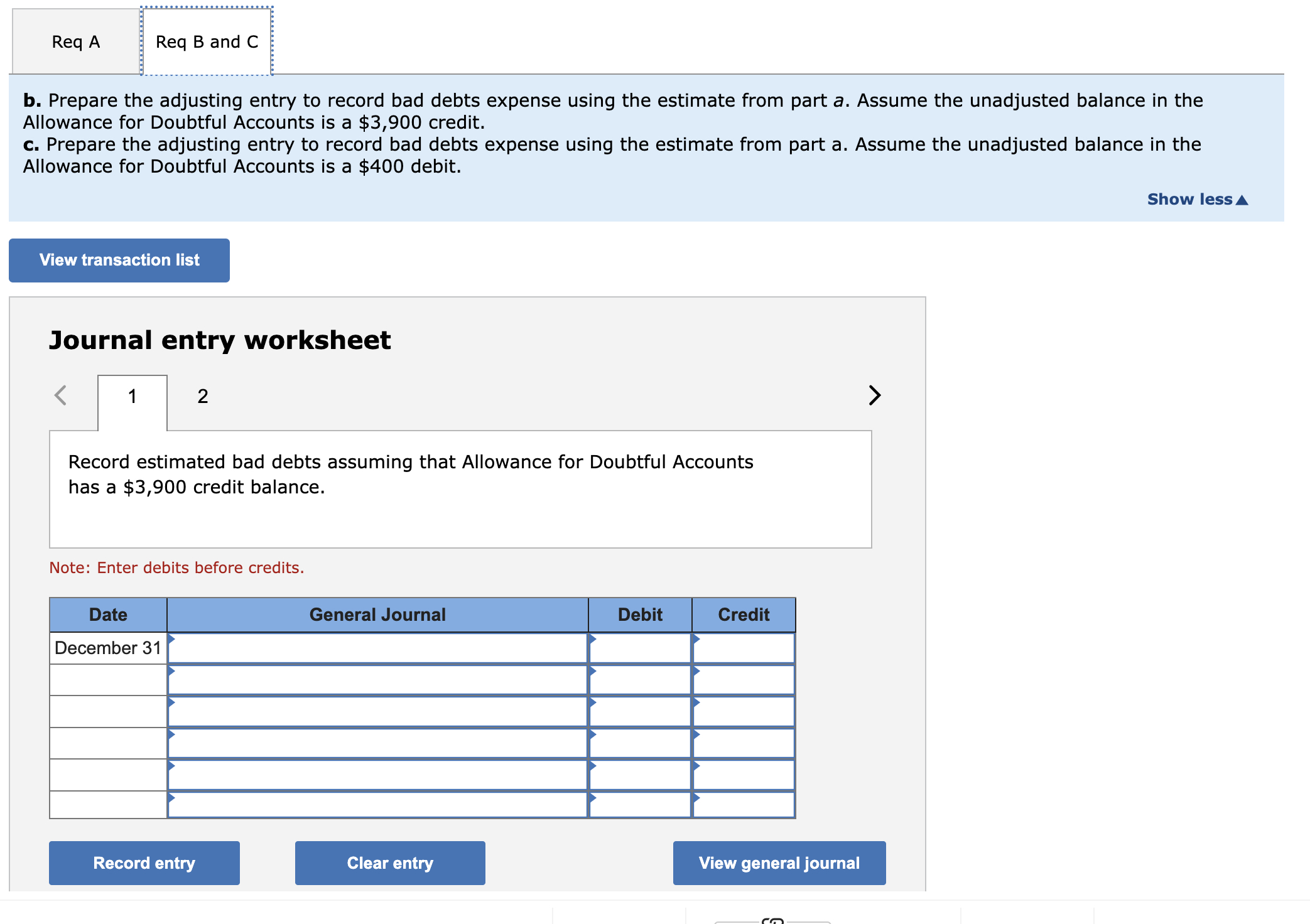 Solved b. Prepare the adjusting entry to record bad debts | Chegg.com