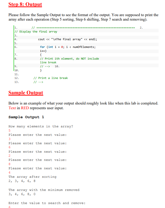 Solved Step 1: Create a file called Lab10.cpp At the | Chegg.com