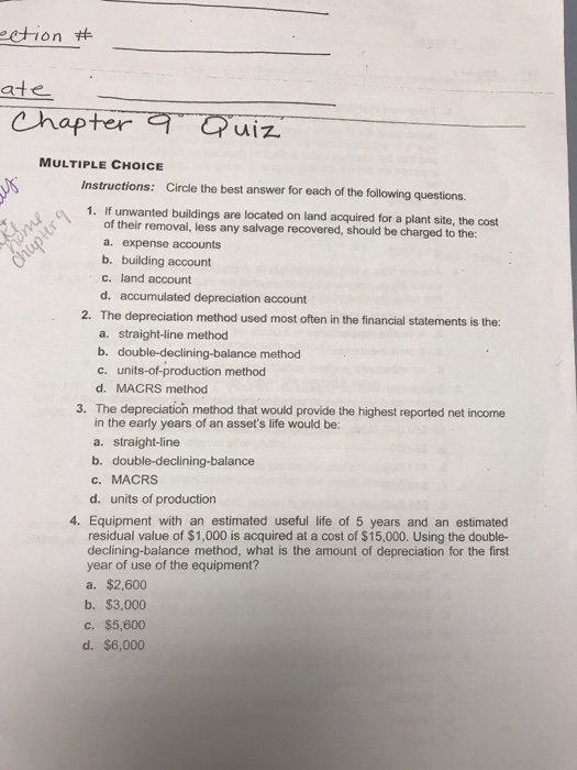 Solved ate Chapterすーびuiz MULTIPLE CHOICE Instructions: | Chegg.com