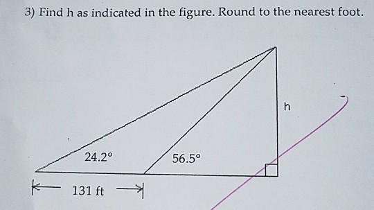 Solved Find H as indicated in the figure. Round to the | Chegg.com