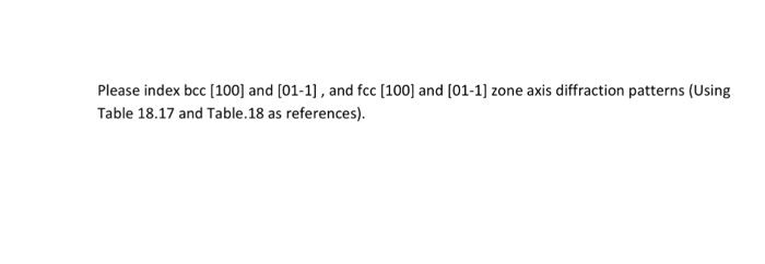 Solved Please index bcc [100] and [01-1], and fcc [100] and | Chegg.com