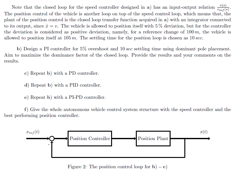 The longitudinal control of an autonomous vehicle | Chegg.com