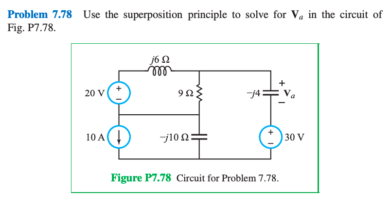Solved Use the superposition principle to solve for Va in | Chegg.com