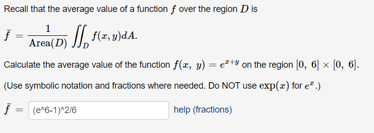 Solved Recall that the average value of a function f over | Chegg.com