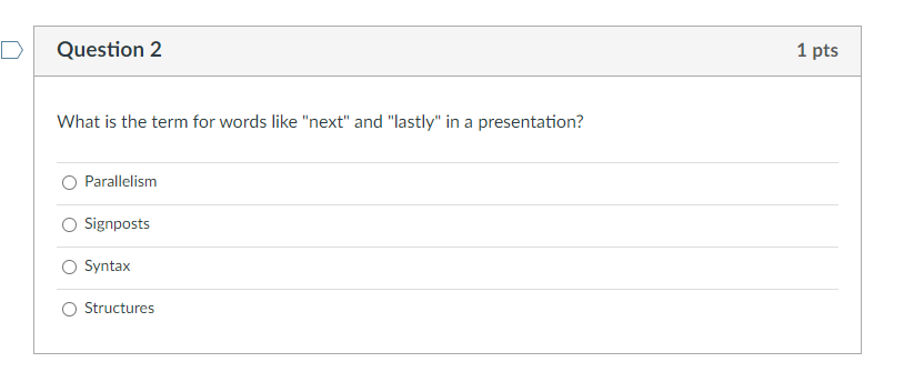 What is the term for words like "next" and "lastly" | Chegg.com