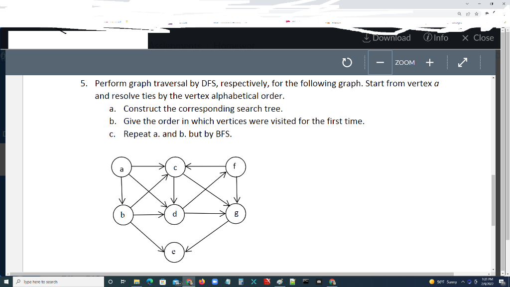 Solved Download Info X Close ZOOM + 5. Perform graph | Chegg.com