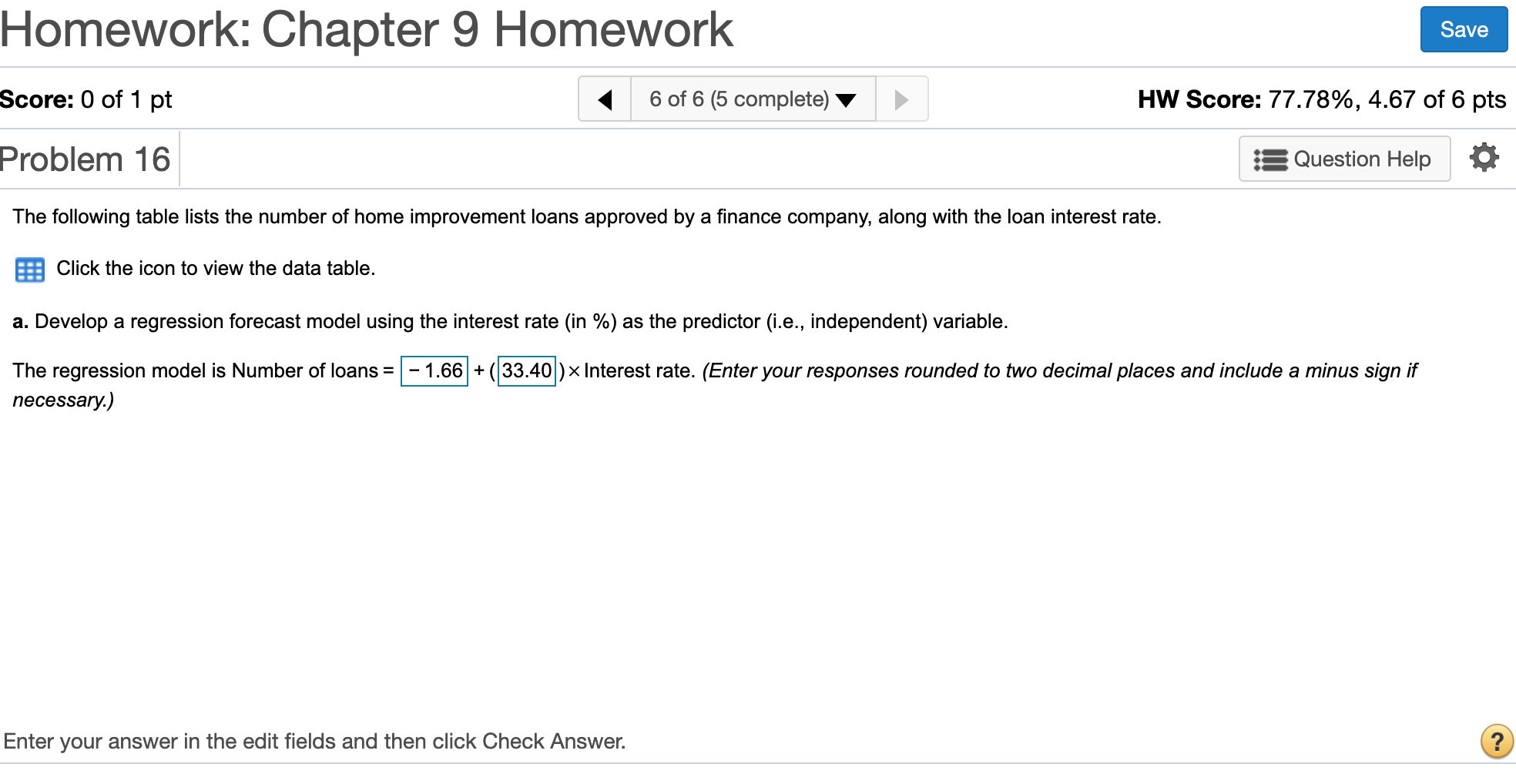 Solved Homework Chapter 9 Homework Save Score 0 Of 1 Pt 6