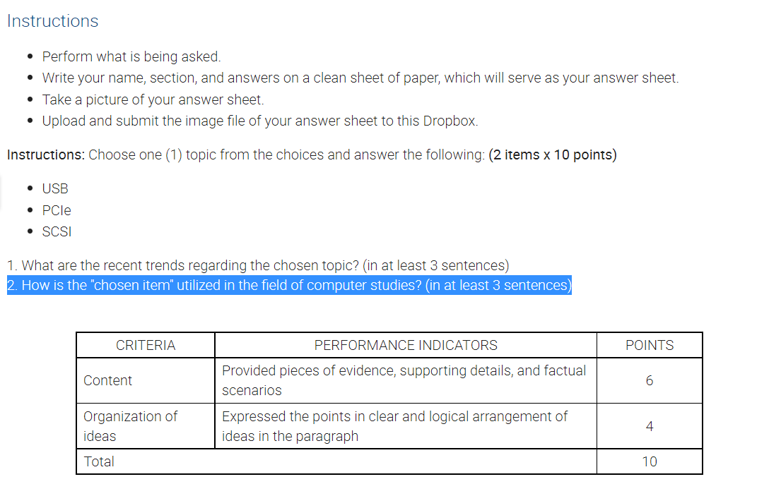 Solved Instructions - Perform what is being asked. - Write | Chegg.com