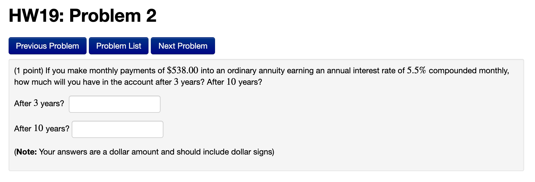 Solved HW19: Problem 2 Previous Problem Problem List Next | Chegg.com