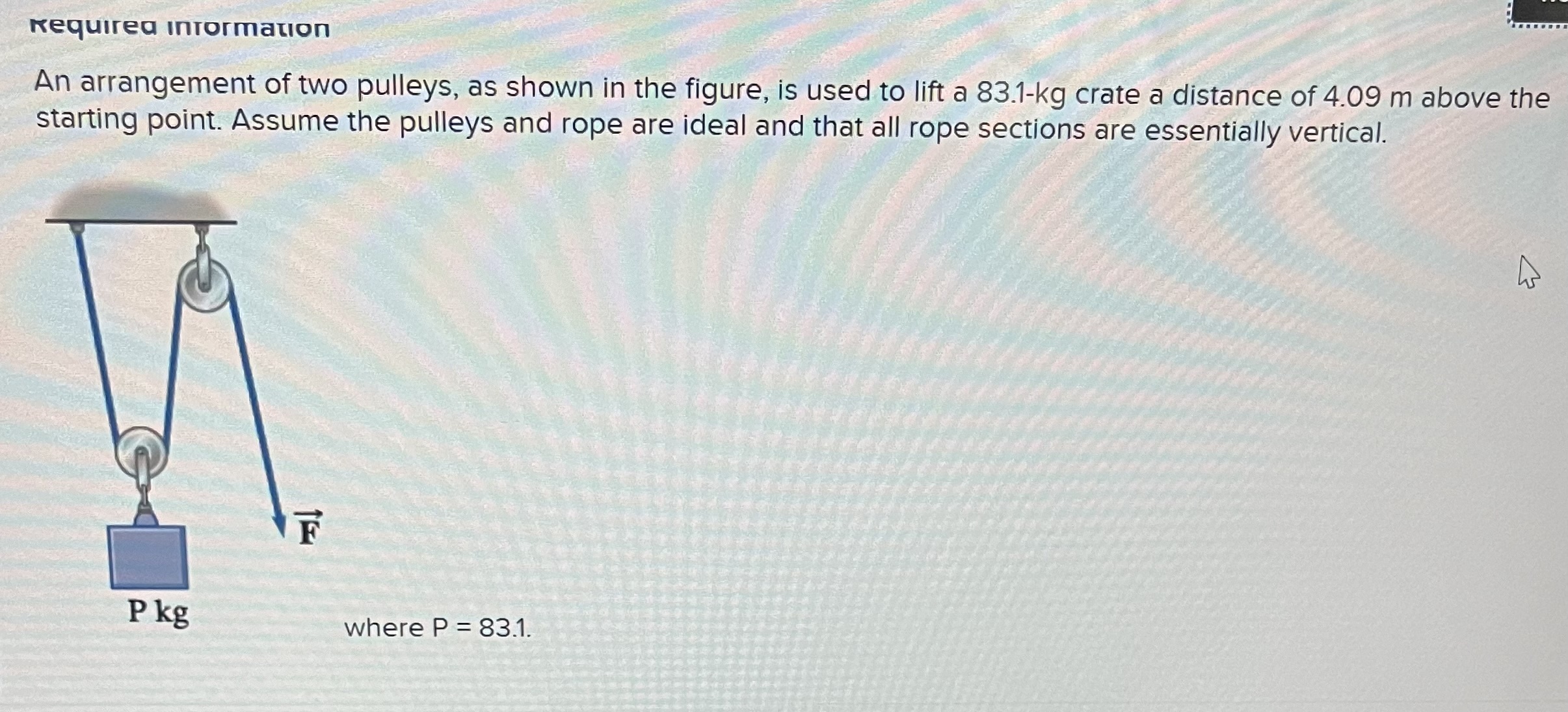 Solved required iniormationAn arrangement of two pulleys, as | Chegg.com