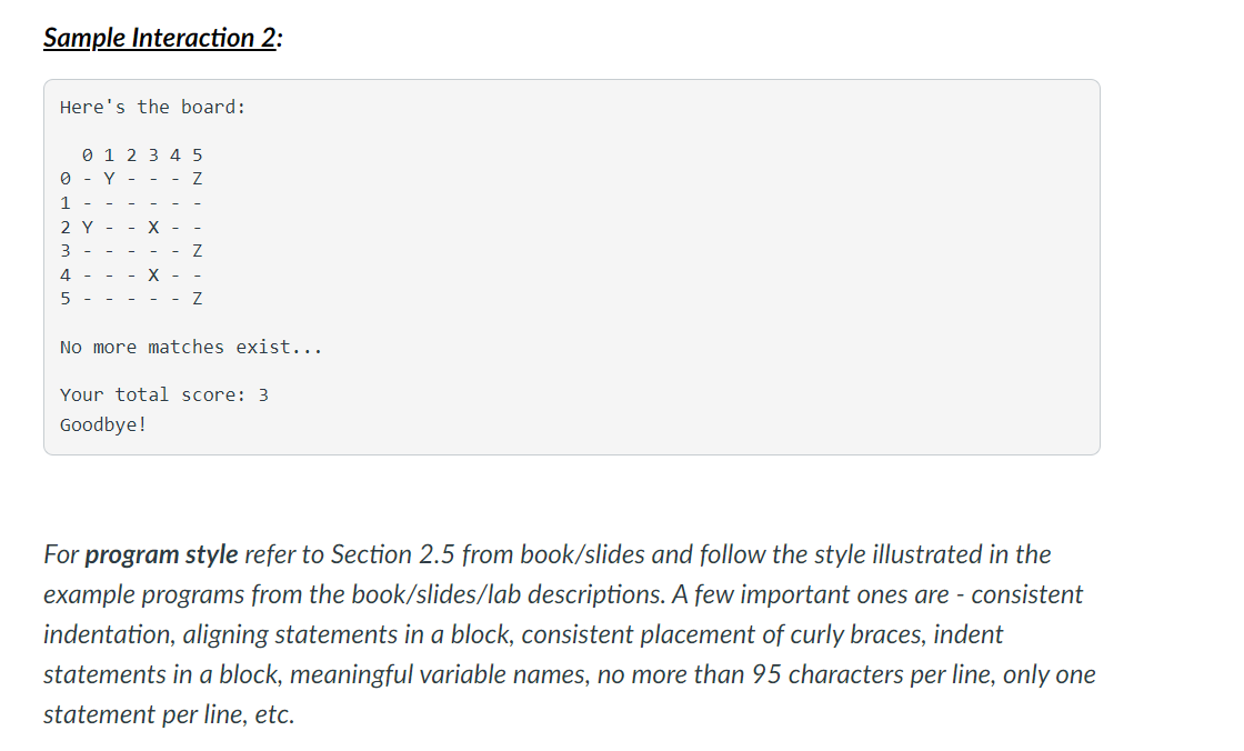Here's the board: No more matches exist... Your total | Chegg.com