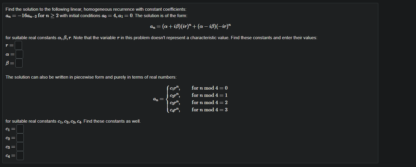 Solved Find the solution to the following linear, | Chegg.com