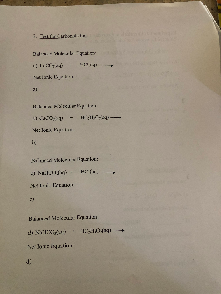 Solved 4) Test for Iron (III) Ion Balance the Equation: a) + | Chegg.com