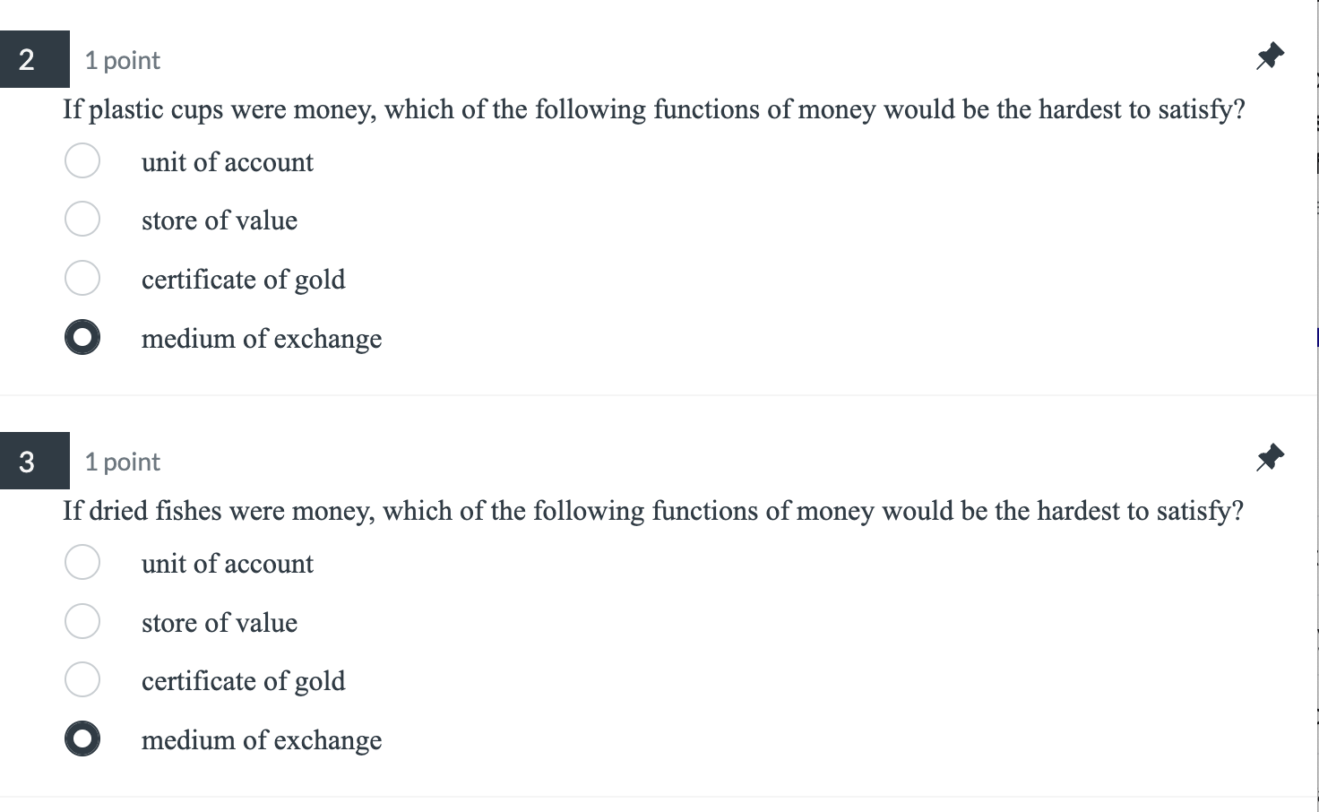 Solved If plastic cups were money, which of the following | Chegg.com