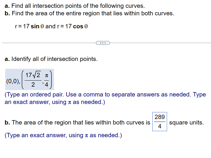 Solved a. Find all intersection points of the following | Chegg.com