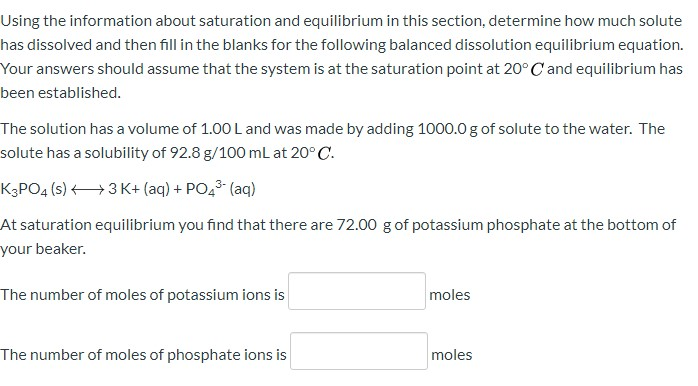Solved Using the information about saturation and | Chegg.com