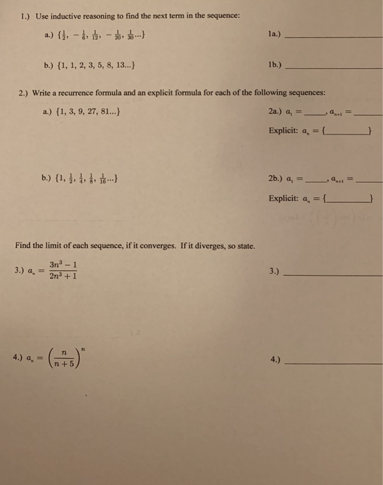 Solved 1.) Use inductive reasoning to find the next term in | Chegg.com