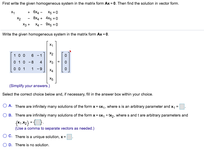 Solved First write the given homogeneous system in the | Chegg.com