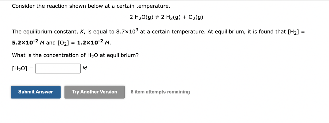 Solved Consider The Reaction Shown Below At A Certain