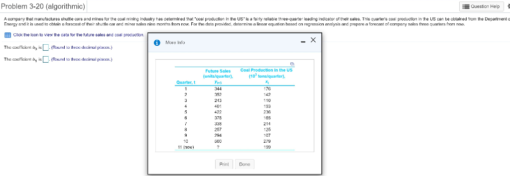 Problem 3-20 (algorithmic) Question Help A company | Chegg.com
