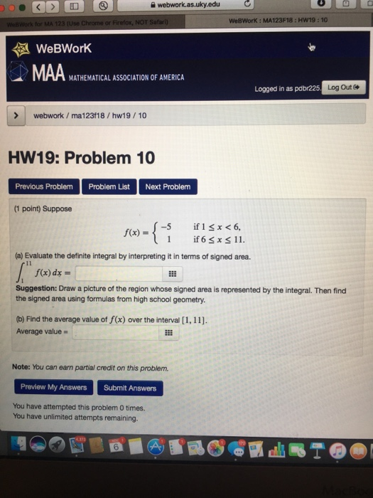 Solved a webwork.as.uky.edu WeBWorK : MA123F18: HW19: 10 | Chegg.com