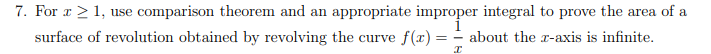 Solved 7. For r > 1, use comparison theorem and an | Chegg.com