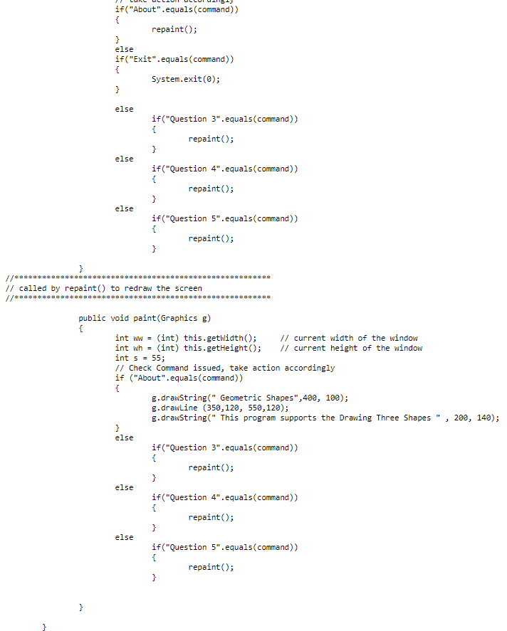 (10) 5. Develop a paint method that draws the | Chegg.com