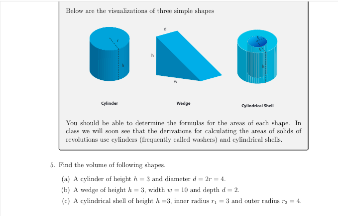 Solved Below are the visualizations of three simple shapes | Chegg.com