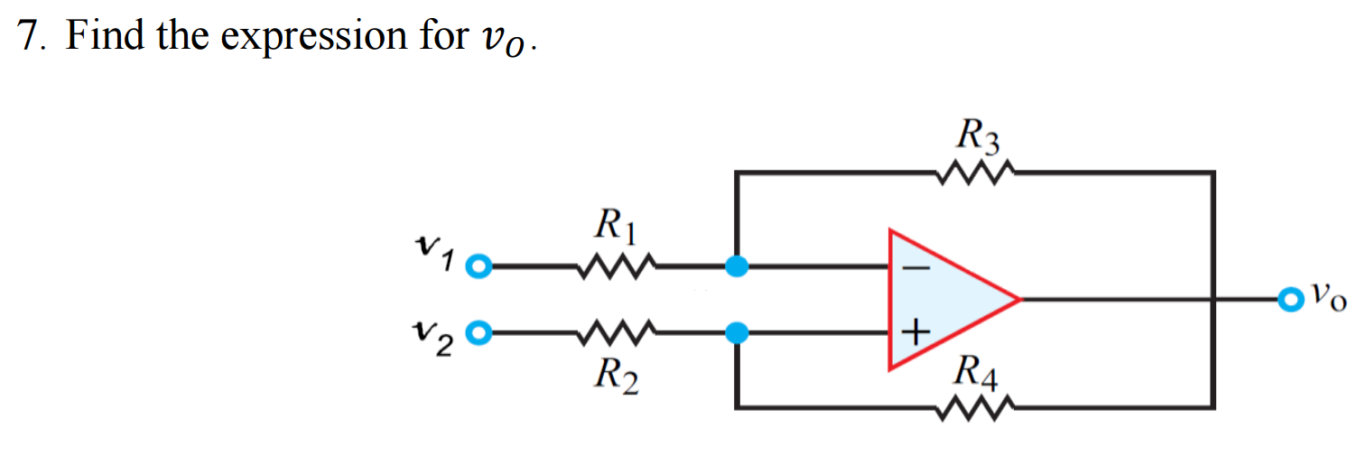 Solved 7. Find the expression for v0. | Chegg.com