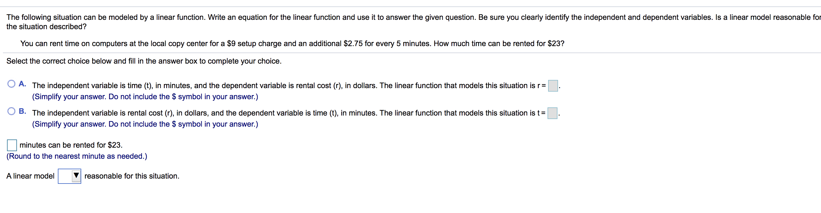 Solved The following situation can be modeled by a linear | Chegg.com
