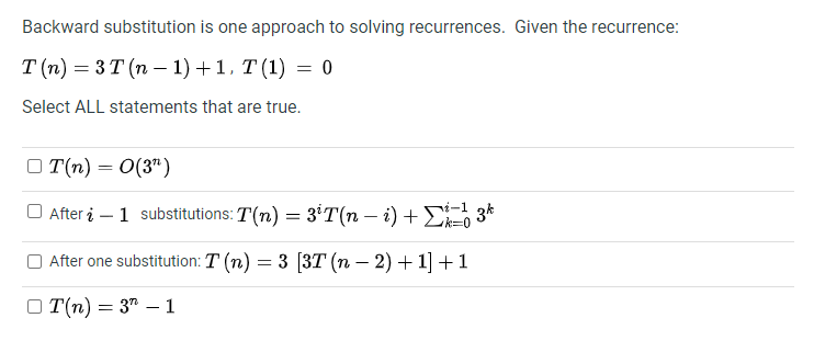 Solved Backward substitution is one approach to solving | Chegg.com