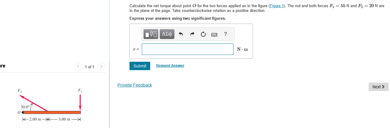 Solved Calculate the net torque about point O for the two | Chegg.com