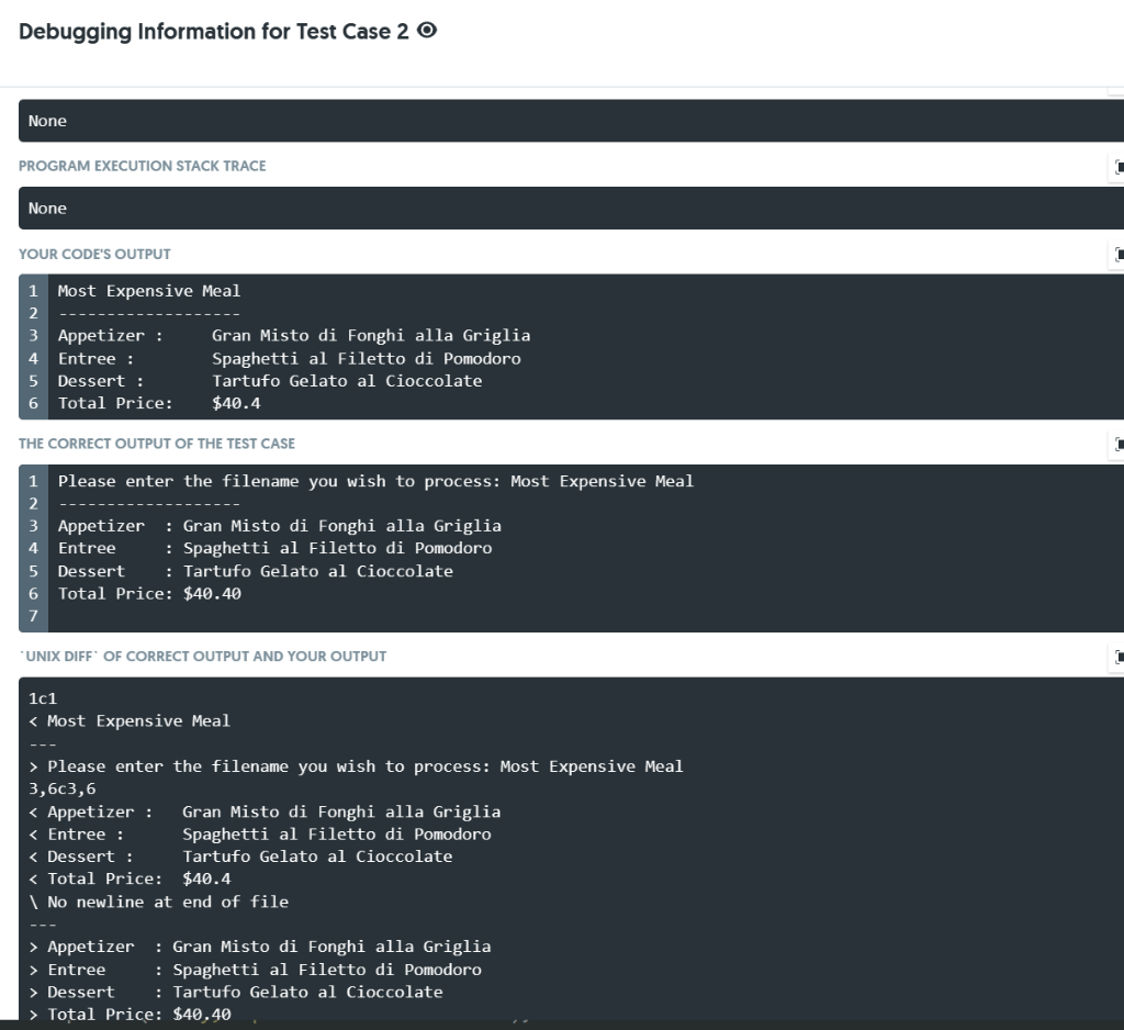 Solved Buon Appetito! In this homework you'll write a parser | Chegg.com