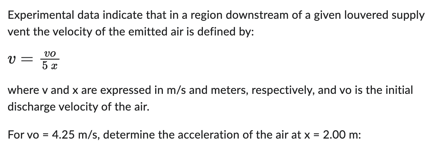 Solved Experimental data indicate that in a region | Chegg.com