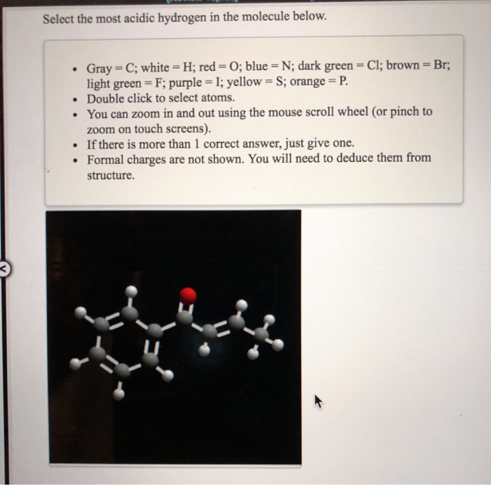 Solved Select the most acidic hydrogen in the molecule | Chegg.com