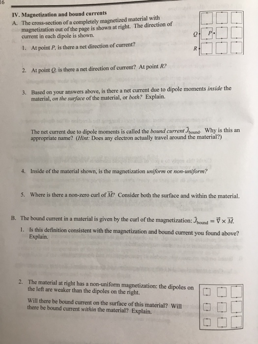 Solved 16 IV. Magnetization and bound currents A. The | Chegg.com
