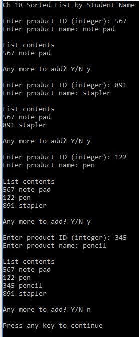 Solved written in c# please :) A SortedList structure will | Chegg.com