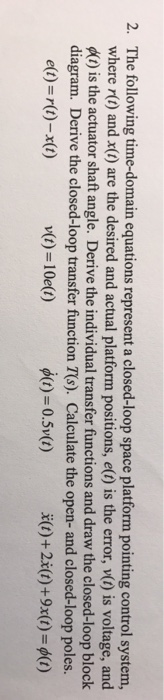 Solved The following time-domain equations represent a | Chegg.com