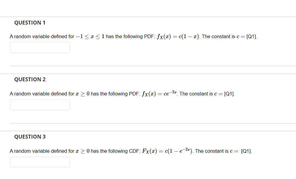 Solved A random variable defined for −1≤x≤1 has the | Chegg.com