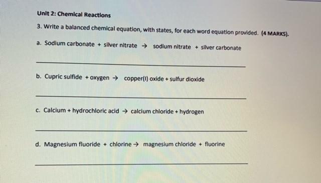 Solved Unit 1: Matter, Chemical Trends and Chemical Bonding | Chegg.com