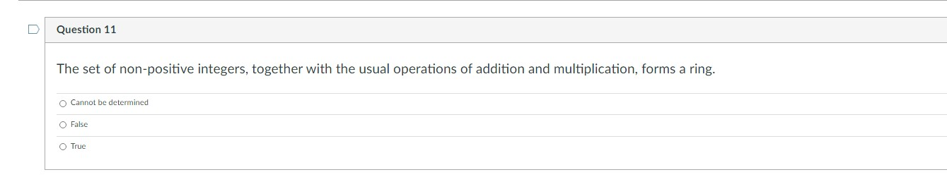 Solved Question 11 The set of non-positive integers, | Chegg.com