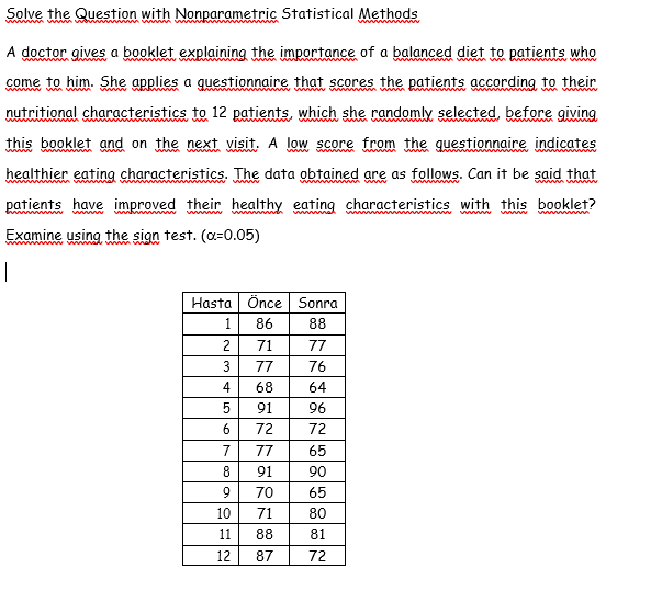 Solved Solve the Question with Nonparametric Statistical | Chegg.com
