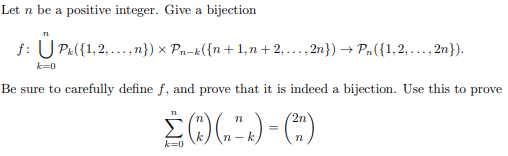 Solved Let n be a positive integer. Give a bijection f: U | Chegg.com