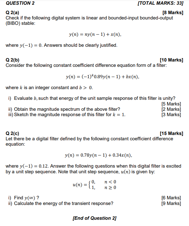 Solved QUESTION 2 [TOTAL MARKS: 33] Q 2(a) [8 Marks] Check | Chegg.com