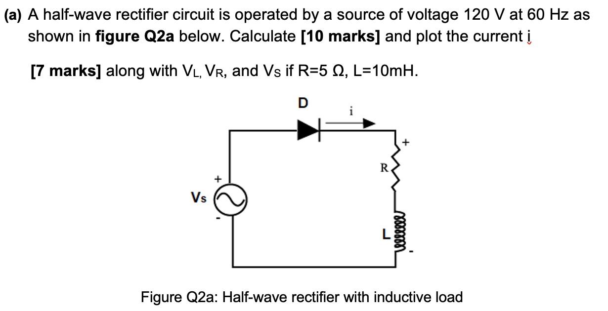 Solved (a) A half-wave rectifier circuit is operated by a | Chegg.com