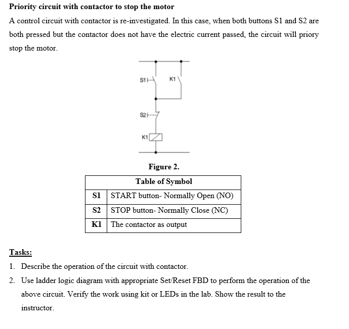 Solved Priority circuit with contactor to stop the motor A | Chegg.com