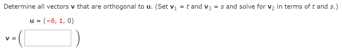 Solved Determine all vectors v that are orthogonal to u. | Chegg.com